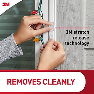 Command Outdoor Light Clips, Damage Free Hanging Outdoor Light Clips with Adhesive Strips, No Tools Wall Clips for Hanging Outdoor Lights and Cables, 20 Clear Clips and 24 Command Strips