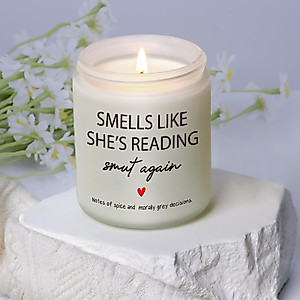 Bookish Gifts, Reading Gifts, Smutty Book Gifts for Book Lover, Bookworm, Librarian - Book Themed Gifts, Funny Christmas Gifts for Women, Readers, Book Lovers Gifts - Smut Candle