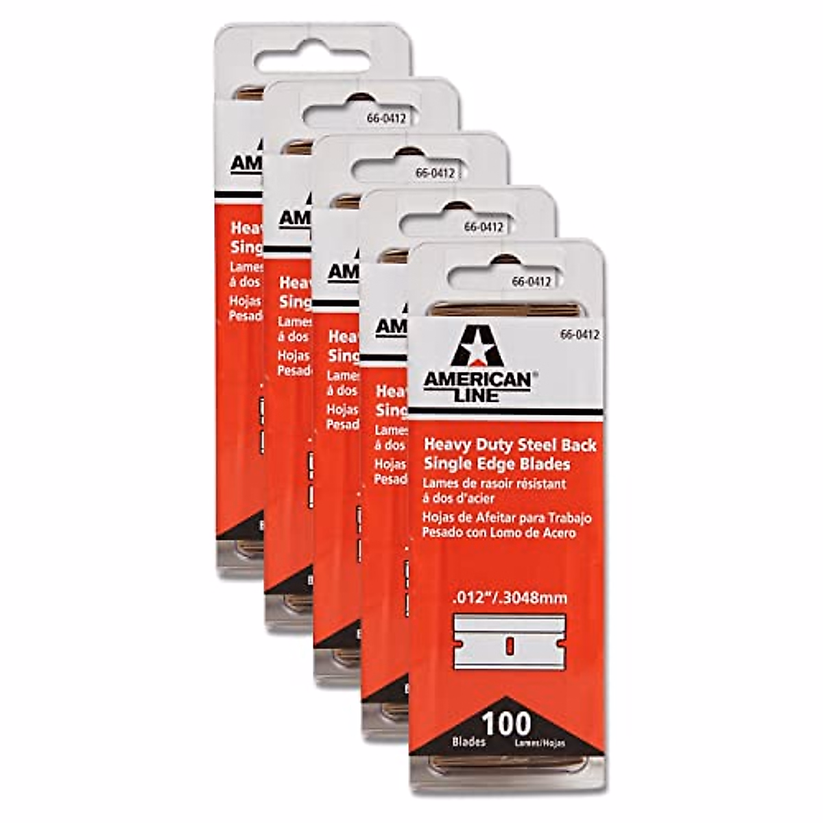 American Line Single Edge Razor Blades - 500-Blades - 0.012" Heavy Duty, Sharp High Carbon Steel with Steel Backing for Extra Durability and Long Life