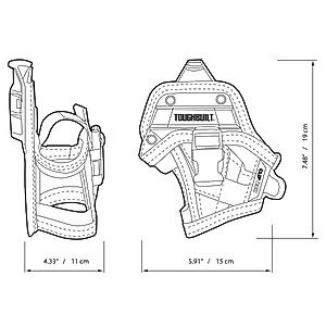 TOUGHBUILT TOU-CT-20-S TB-CT-20-S Drill Holster Lithium Ion, Black, Small