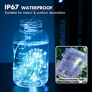 39Ft 120 LED Fairy Lights Battery Operated, RGB Color Changing String Lights with Remote, Timer - Battery Powered Fairy Lights for Bedroom Party, Twinkle Lights for Indoor Outdoor Christmas Decoration