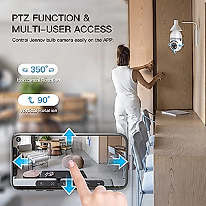 Anakk 360 Light Bulb Security Camera, 2K 3MP Wireless 2.4GHz WiFi Home Surveillance Cameras, Two-Way Audio, Baby and Pet Monitor Indoor/Outdoor, Light Socket Security Camera, Compatible with Alexa