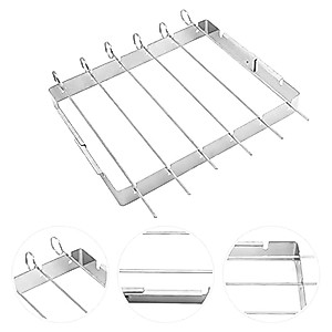 YARNOW Outdoor Grills 1 Set of Rib Rack Chicken Leg Wing Rack Grilled Chicken Rack Meat Roasting Rack Garden BBQ Rib Rack Metal Roaster Stand Barbecue for Grilling Barbecuing Portable Grills