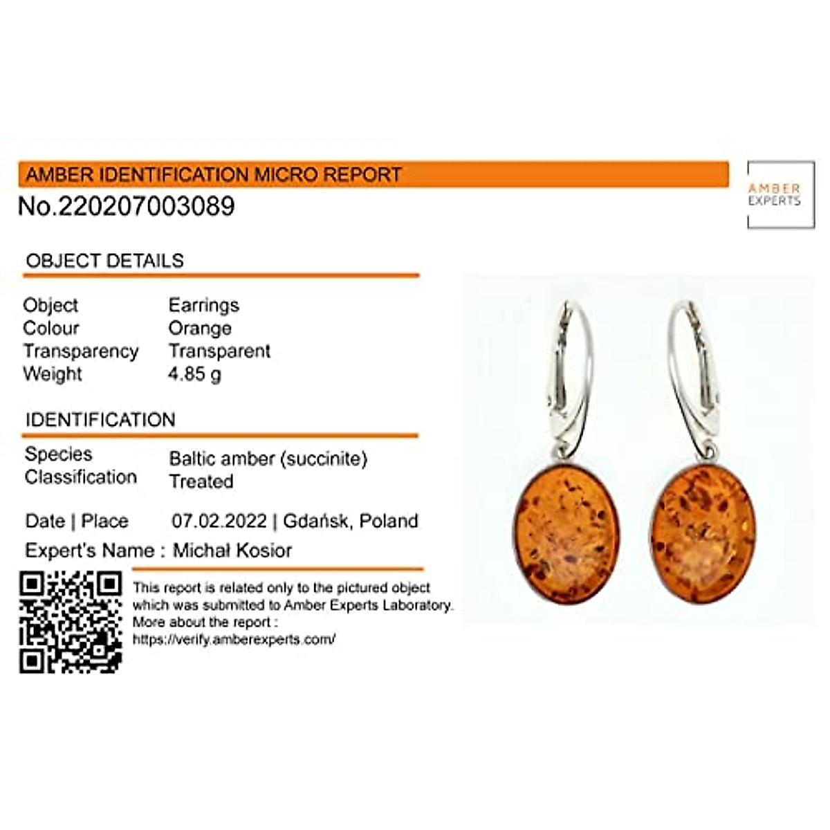 Sterling Silver and Baltic Amber French Leverback Honey Amber Oval Earrings Alaina