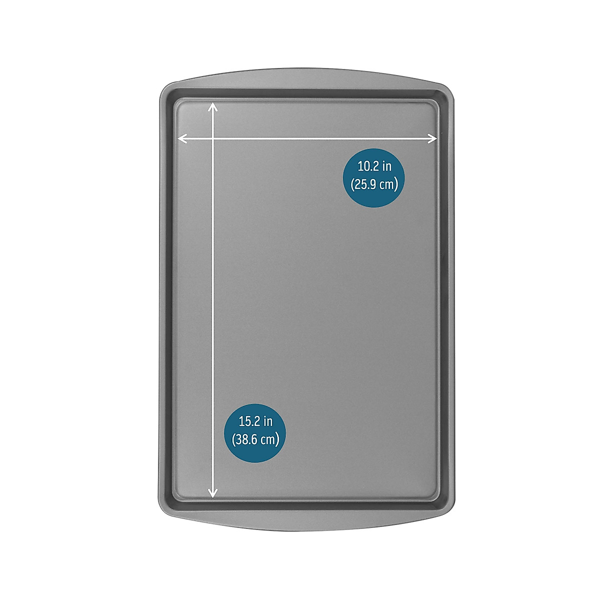 G & S Metal Products Company ProBake Teflon Xtra Nonstick Cookie Sheet Baking Pan, 15.2" x 10.2" x 0.7", Gray