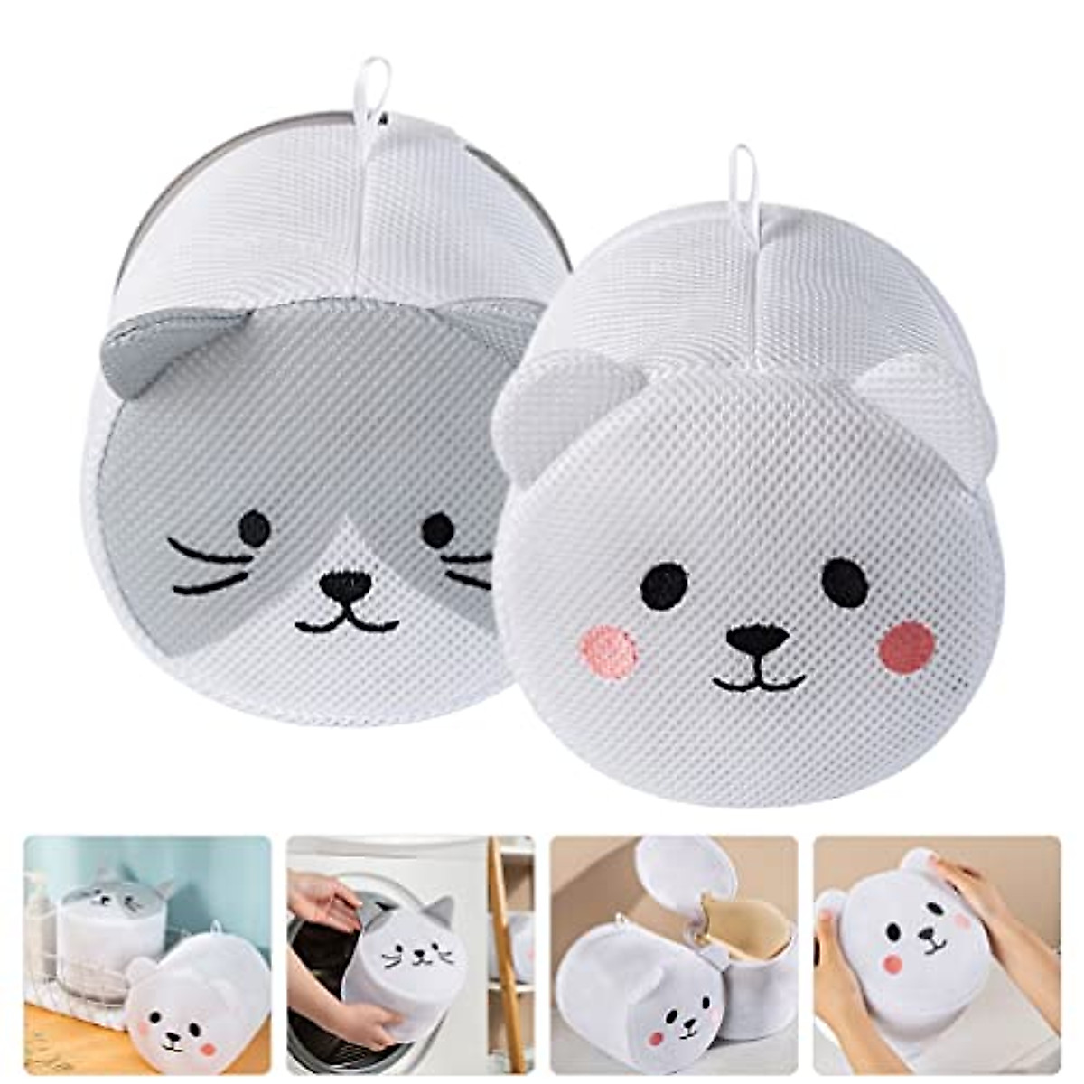 Cabilock Shoe Laundry Bag Sandwich Container 2pcs Mesh Laundry Bags Delicates Wash Bag Cartoon Cat Bra Wash Bags Travel Storage Organize Bag Clothing Washing Bags Sandwich Containers