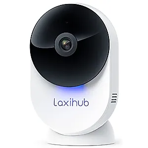 LAXIHUB 5GHz WiFi Security Camera Indoor Baby Monitor Cam White Home Pet/Dog/Cat Camera with App, 5Ghz/2.4Ghz Dual Bands,1080P FHD Night Vision, 2-Way Audio, Motion Detection Area Customized
