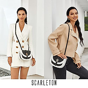 Scarleton Crossbody Bags for Women, Faux Fur Shoulder Bag Purse, Crossbody Bag, Fuzzy Purses for Women Crossbody Purse, H209701 - Black