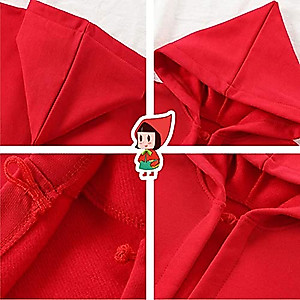 Fairy Baby Toddler Girls Hooded Poncho Cape Cloak Coat Halloween Red Riding Hood Costume Winter Fleece Jacket Outerwear (2-3T, Red)