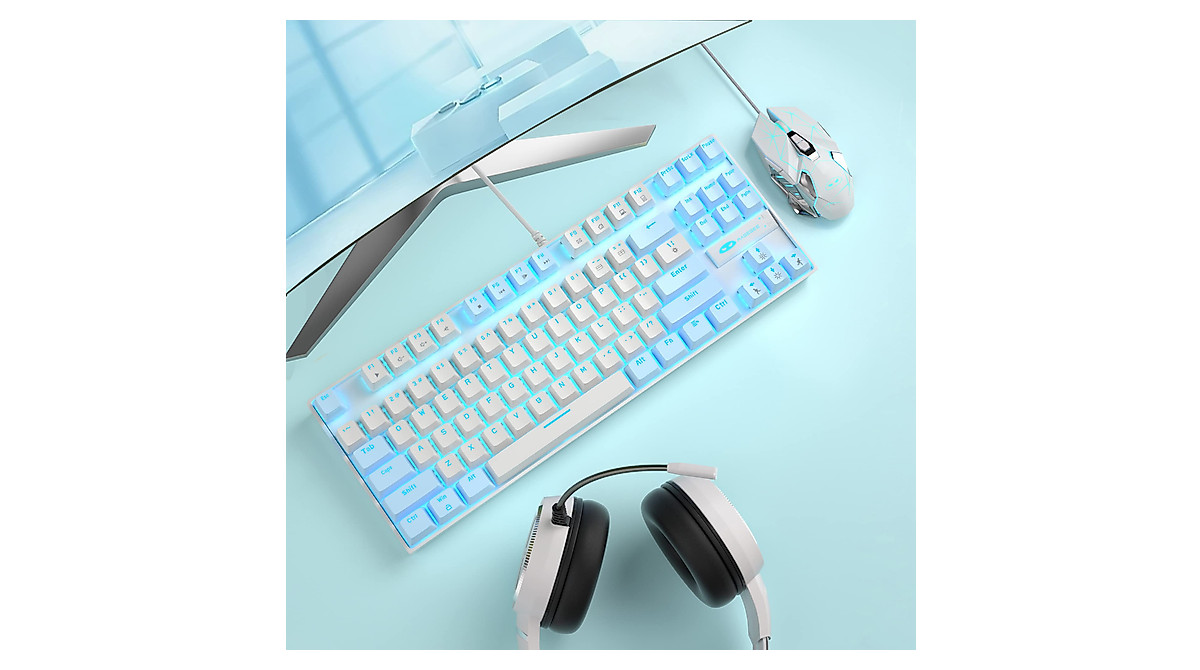 MageGee 75% Mechanical Gaming Keyboard with Red Switch, LED Blue ...