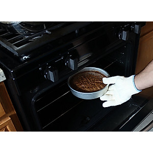 Brandobay Heat Resistant Oven Gloves - Grilling Cooking Gloves - Extreme Heat Resistant - Long and Thick Protection Gloves for Grilling, Cooking, Baking, Fireplace, Barbecue, Stove, Camping (One Pair)