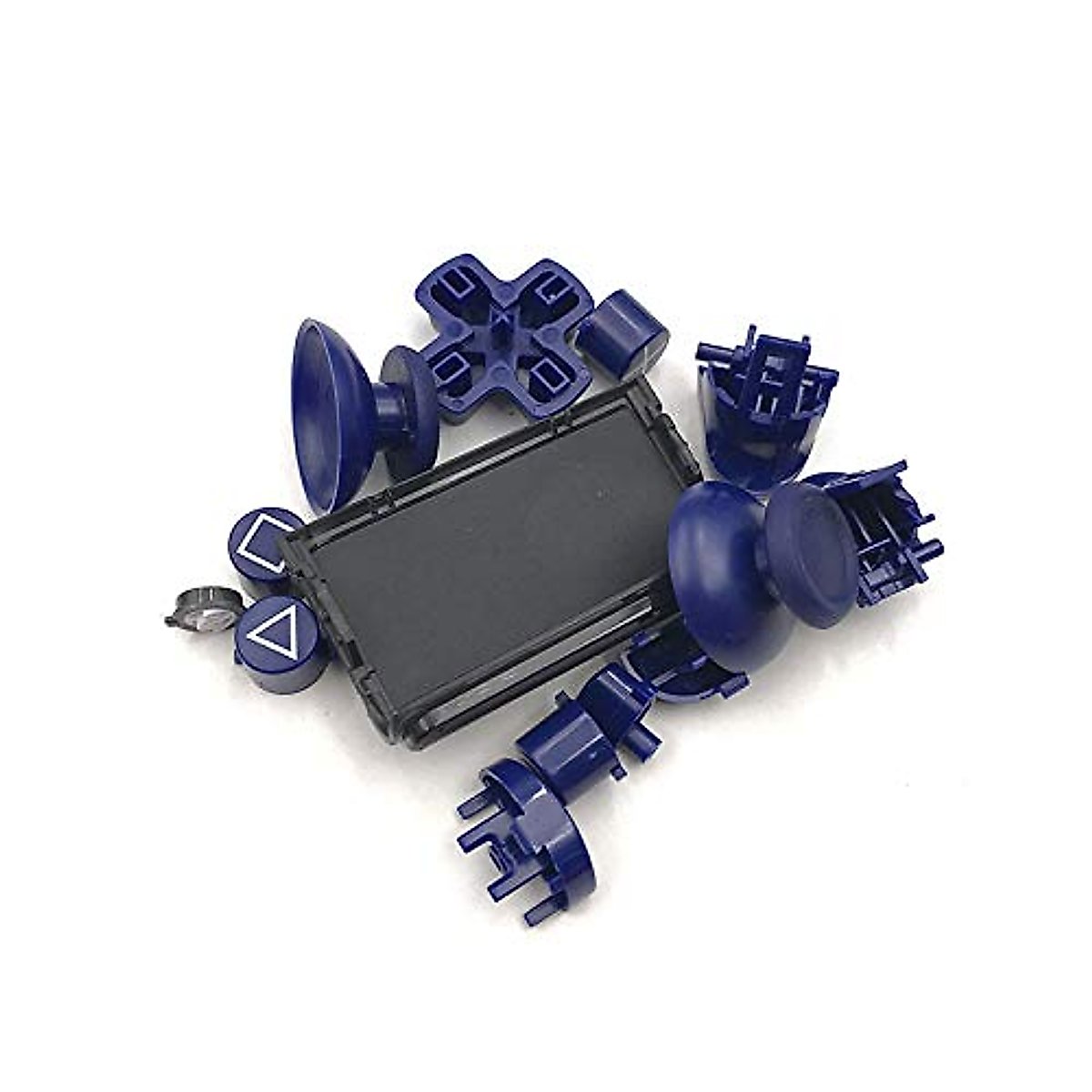 ABXY Trigger Button Dpad L1 R1 L2 R2 Direction Key with Analog Joystick Cap for Sony PS4 Pro Controller JDS-040 (Dark Blue)