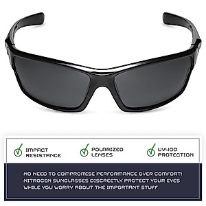 Nitrogen Polarized Wrap Around Sport Sunglasses for Men Women UV400 Driving Fishing Running Sun Glasses