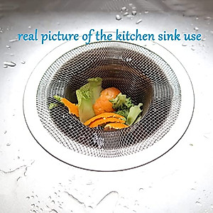 Ruikedasi 2 PCS Drain Strainer Large Wide Rim 4.5" Diameter for Kitchen Sinks Stainless, Steel, Bathroom Hair Catcher