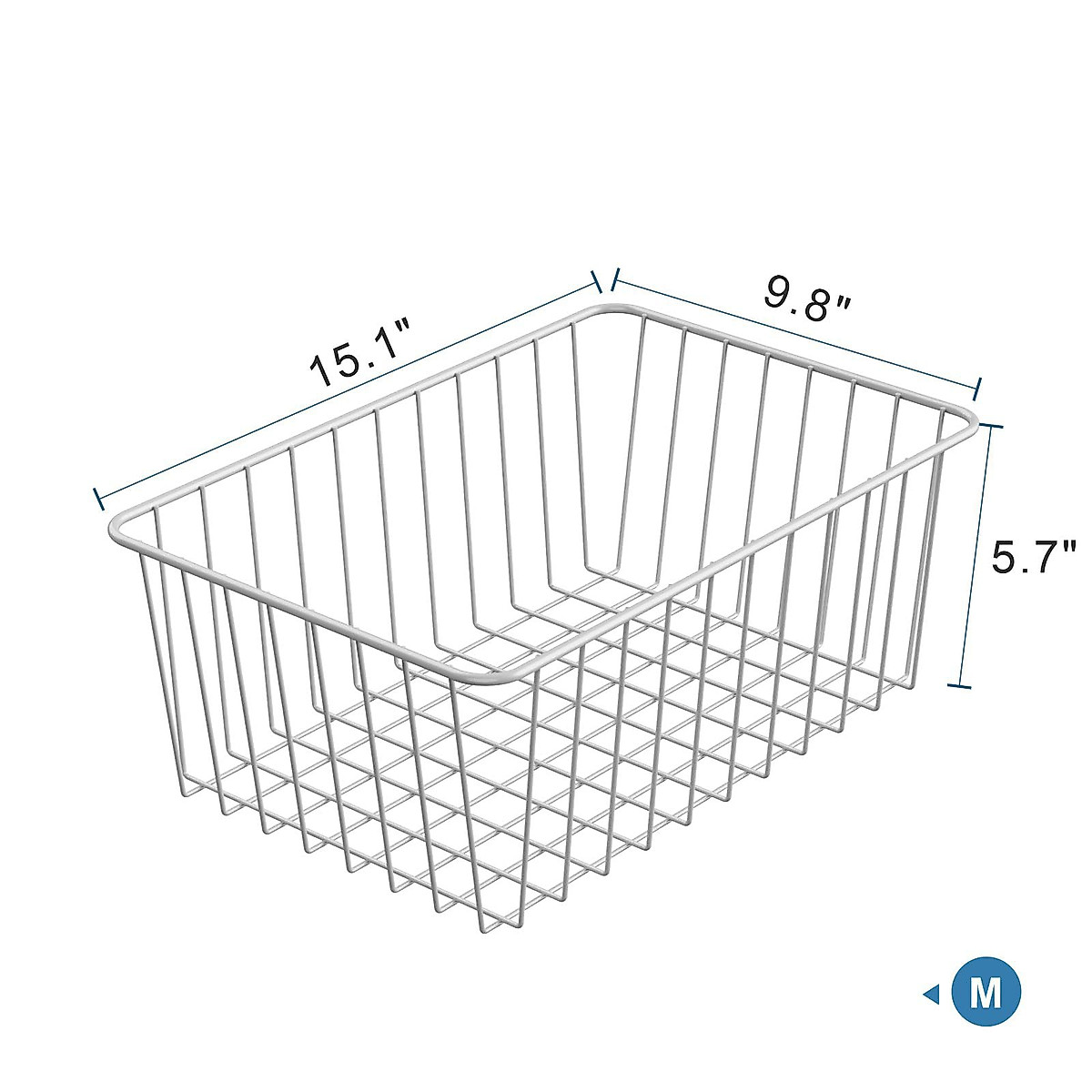 iSPECLE Freezer Organizer Bins - 4 Pack Medium Upright Freezer Baskets for 14 to 15.5 cu.ft Stand up Freezer, Easily Sort and Get Food, Air Circulation Stop Food Sliding out from Freezer, White