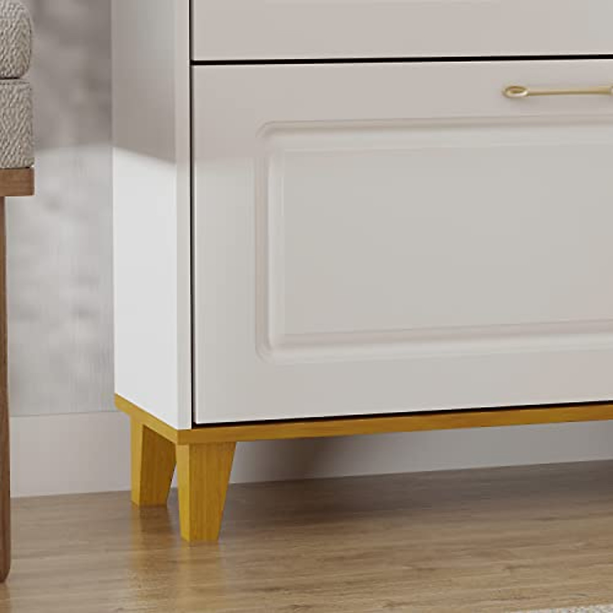 AIEGLE Shoe Cabinet with 3 Flip Drawers & Locker, Floor Shoe Storage Organizer Wood Shoe Rack for Entryway Halloway Living Room, White (3 Flip Drawers & Locker)