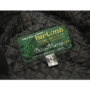 Biddy Murphy Men's Irish Newsboy 100% Wool Flat Cap, Warm Tuck-Away Ear Flaps, Black, Large