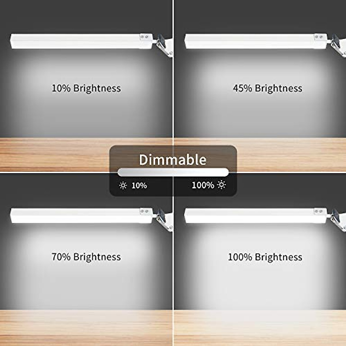 PSIVEN LED Desk Lamp, Architect Task Lamp, Metal Swing Arm Drafting Table Lamp with Base and Clamp (3 Color Modes, 10-Level Dimmer, Memory Function) Highly Adjustable Office, Craft, Workbench Light
