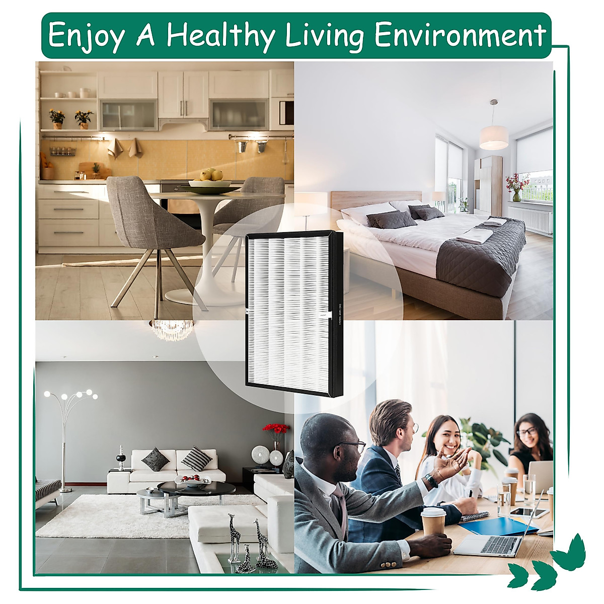 Asheviller TT-AP003 Filter Replacement, Compatible with TaoTronics TT-AP003 and VIVOSUN 5-in-1 Air Purifiers, 2 Pack