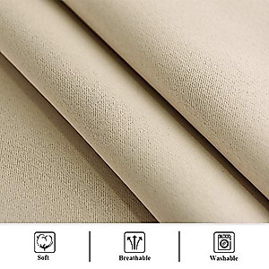 StangH Outdoor Curtains Beige Waterproof - Thick Fabric Light Blocking Blackout Patio Drapes with Grommet Top Thermal Insulated Drapes for Lanai/Porch/Open-air Dining, Cream Beige, W52 x L84, 1 Panel