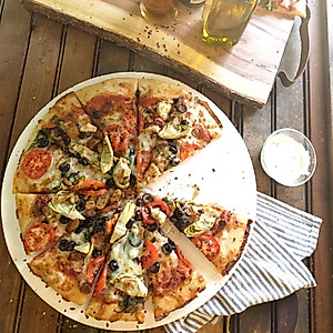 Bayou Classic 500-590 16-in Ceramic Pizza Stone Maintains Even Temperature For Superior Baking Perfect For Baking Pizza Bread Tortillas Biscuits Pies Cobbler and More