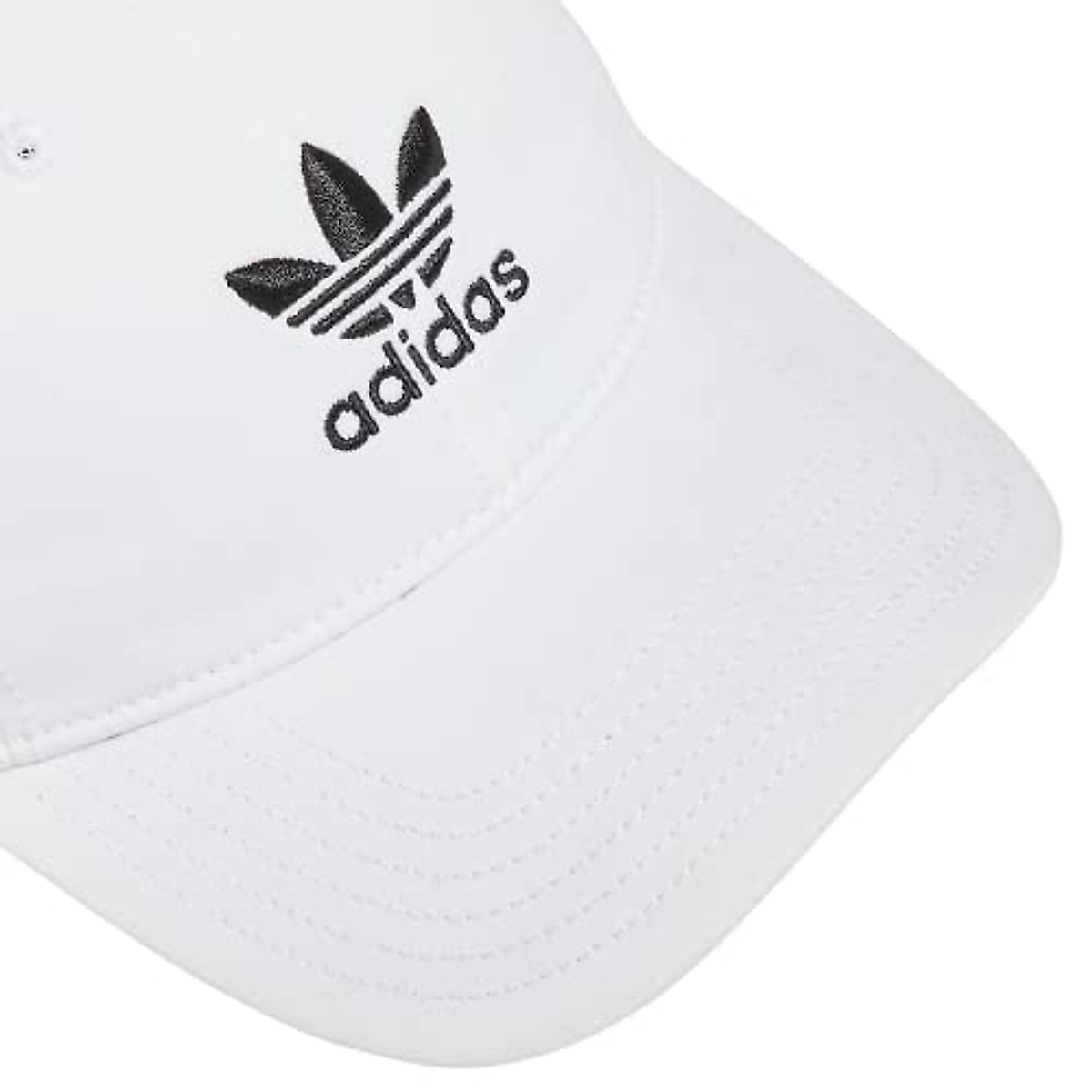 adidas Originals Women's Relaxed Fit Adjustable Strapback Cap, White/Black, One Size