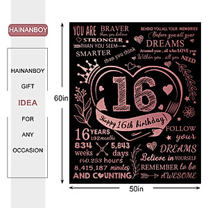 Sweet 16 Gifts for Girls with Gift Box, 16th Birthday Gifts for Girls, Gifts for 16 Year Old Girls, 16th Birthday Gifts Ideas, Sweet Sixteen Gifts for Girls, Sweet 16 Birthday Decorations Blanket