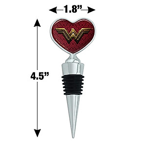 Justice League Movie Wonder Woman Logo Heart Love Wine Bottle Stopper