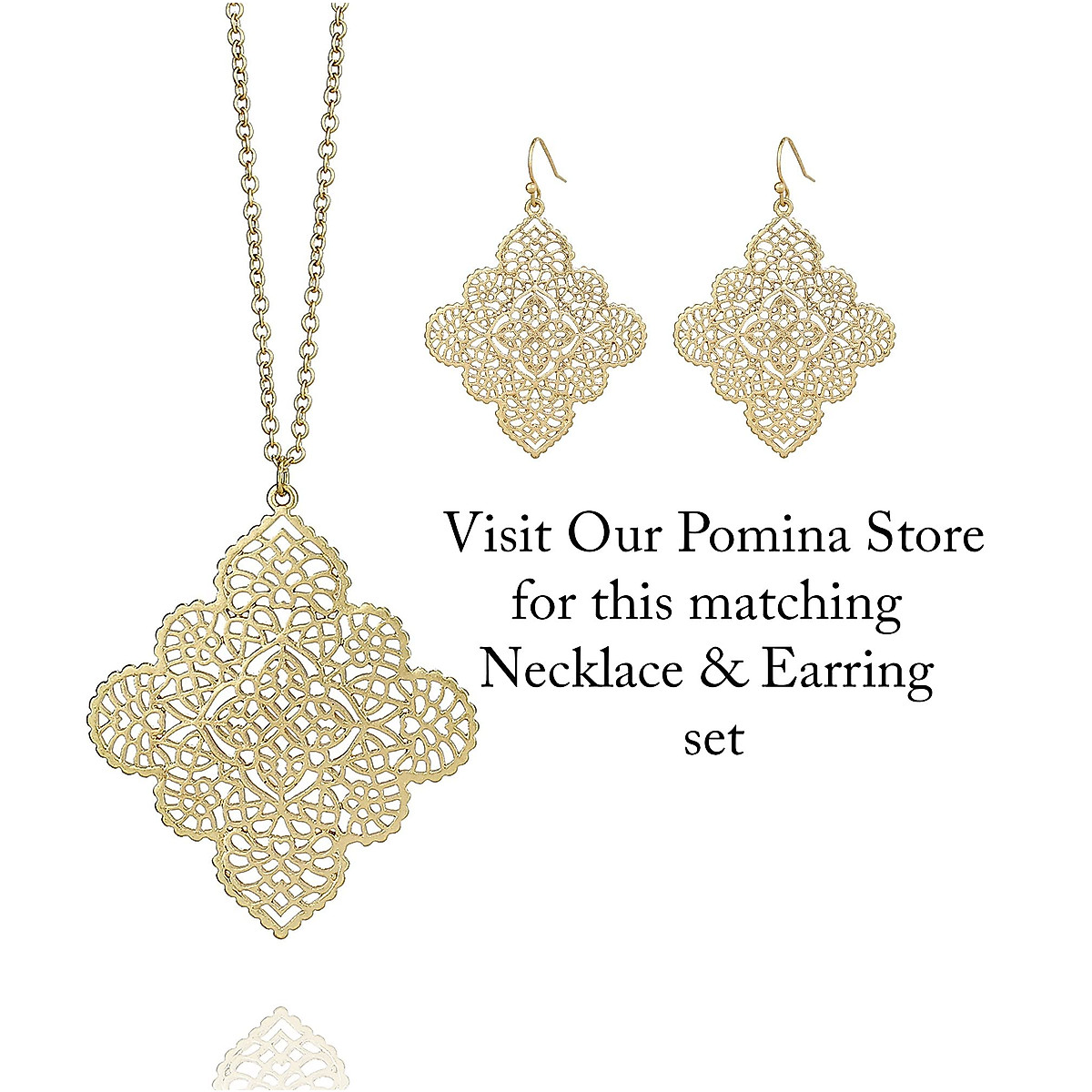 POMINA Floral Celtic Filigree Gold Dangle Drop Earring Boho Fashion Geometirc Filigree Earrings for Women (Worn Gold)