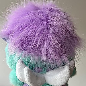 Furry Bibble Plushies, Purple Hair Kawaii Chubby Elf Plush Doll, Super Soft Hit Animated Movie Character Plush Toy, Creative Role Throw Pillow, Funny Cute Home Decor Collectibles Stuffed Toys-Green
