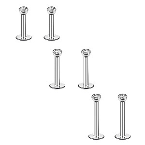 CrazyPiercing 6Pcs 16G 6-10MM Stainless Steel Lip Rings Nose Studs Piercing Internally Threaded