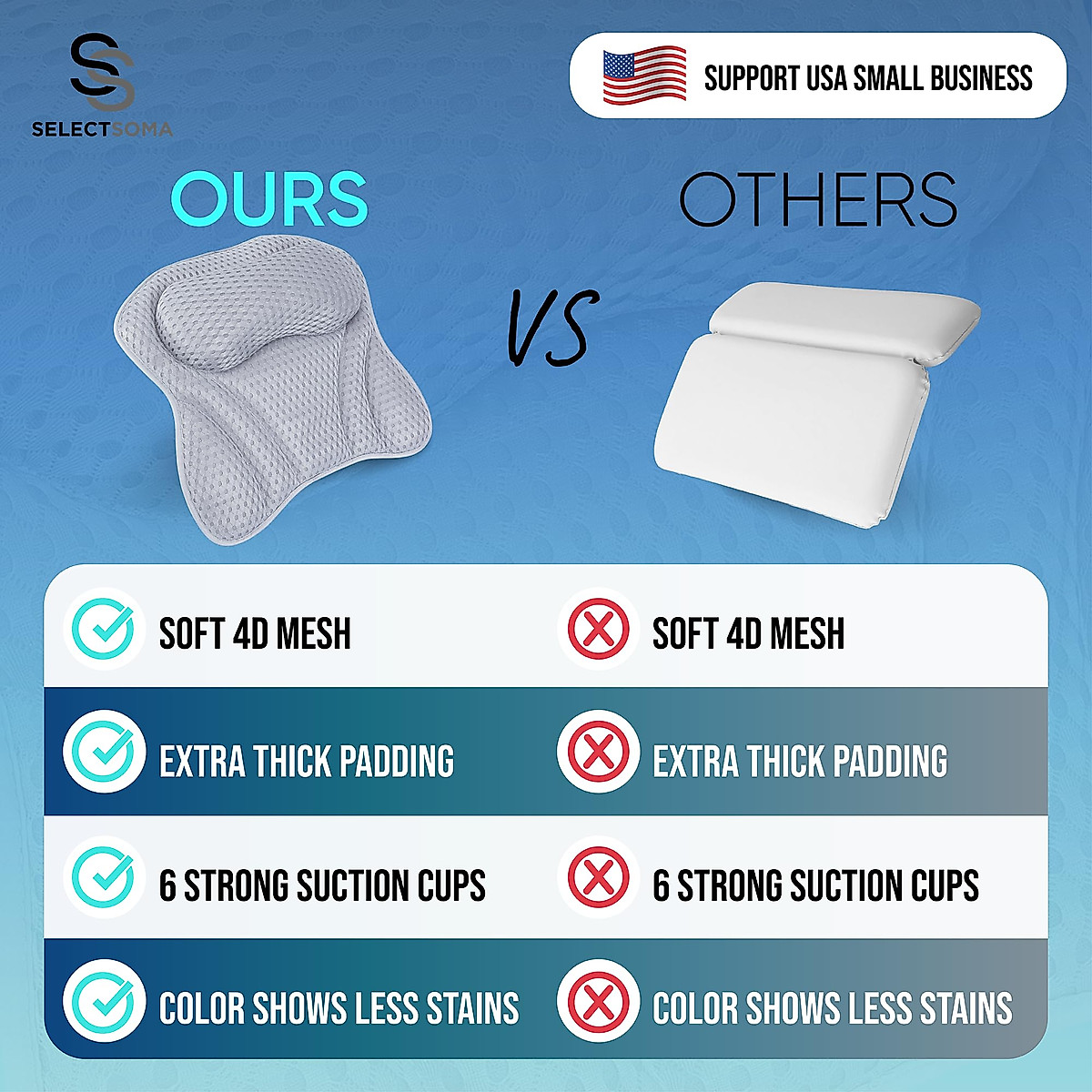 Bath Pillows for Tub Neck and Back Support - Bath Pillow for Bathtub - Bath Tub Pillow Headrest - Spa Pillow for Bathtub and Hot Tub - Bathtub Accessories for Women – Bath Cushion for Tub Adult