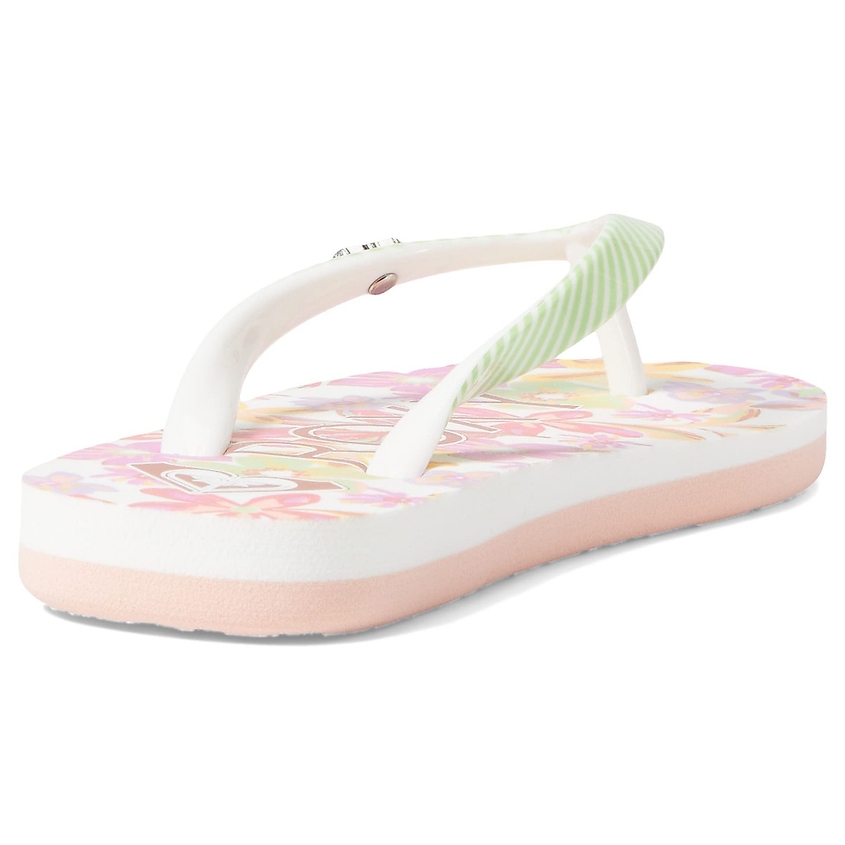 Roxy Girl's Pebbles VII (Little Kid/Big Kid) White/Green 13 Little Kid M