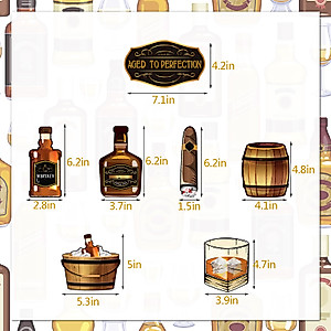WEEPA 21 Pcs Whiskey Birthday Party Decorations for Men Aged to Perfection Party Supplies Whiskey Party Hanging Swirls Beer Themed Party Decorations for 30th 40th 50th Birthday Decorations