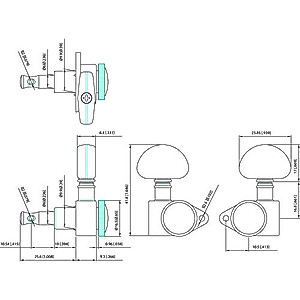 Guyker Guitar Locking Tuners (3L + 3R) - 1:21 High End Roto-Grip Rotomatic Lock String Tuning Key Pegs Machine Head with Big Handle Replacement - Chrome