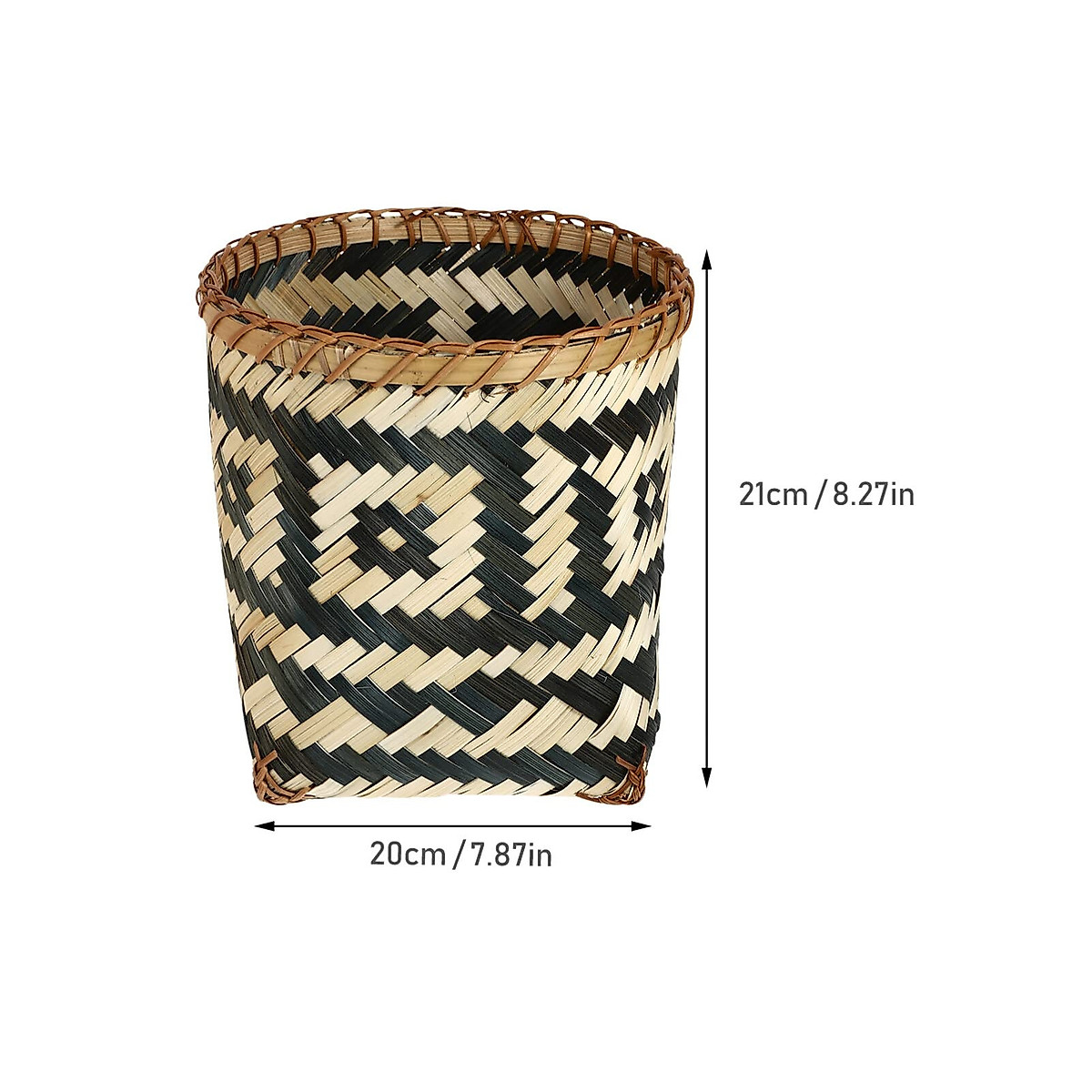 DOITOOL Bamboo Trash Can Woven Basket Decor Dirty Clothes Basket Woven Trash Can Waste Paper Basket Flower Arrangement Basket Bamboo Weaving Basket Bamboo Woven Basket Waste Paper Holder
