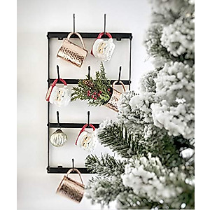 Claimed Corner Mini Coffee Mug Rack - 4 Row Metal Wall Mounted Storage Display Organizer for Coffee Mugs, Tea Cups, Mason Jars, and More.