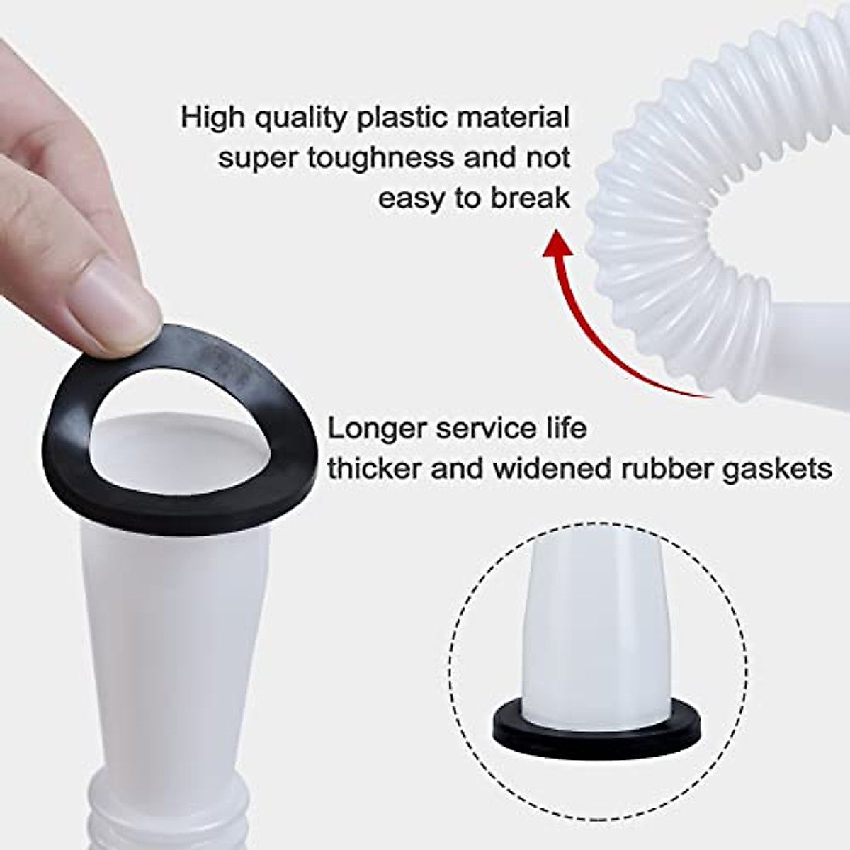 Gas Can Spout Replacement,Gas Can Nozzle,(2 Kit-White) with 4 Screw Collar Caps(2 Coarse Thread &2 Fine Thread-Fits Most of The Cans) with Gas Can Vent Caps, Thick Rubber pad, Spout Cover, Base Caps