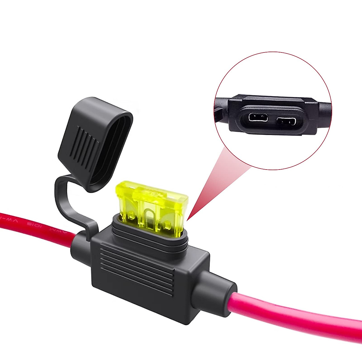 Sodcay Pack-1 Ring Terminal Connect, 23.6" 12AWG Solar Photovoltaic Connection Power Cord, O-Ring Eyelet Quick Connect Terminal Harness (Multicolored)