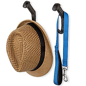 Rustic State Slack Wall Mount Cast Iron Hooks Coat Towel Bag Hat Hanger Multiuse Entryway Railroad Spike Rack Black Set of 2