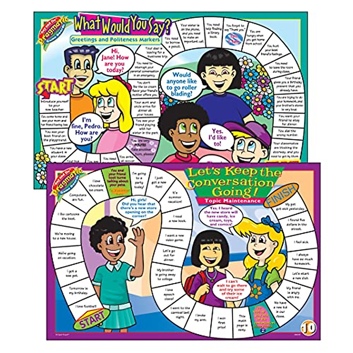 Super Duper Publications | Say and Do Positive Pragmatic® Social Skills Laminated Games | Educational Learning Resource for Children