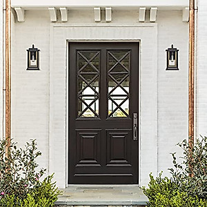 Design House 588707-BGD Hayward Modern Classic 1-Light Indoor/Outdoor Dimmable Wall Light with Open Bottom Black and Gold Frame, Black and GOL