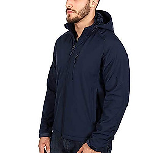 Kirkland Signature Men's Sherpa Lined Softshell Detachable Hood (L, Navy)