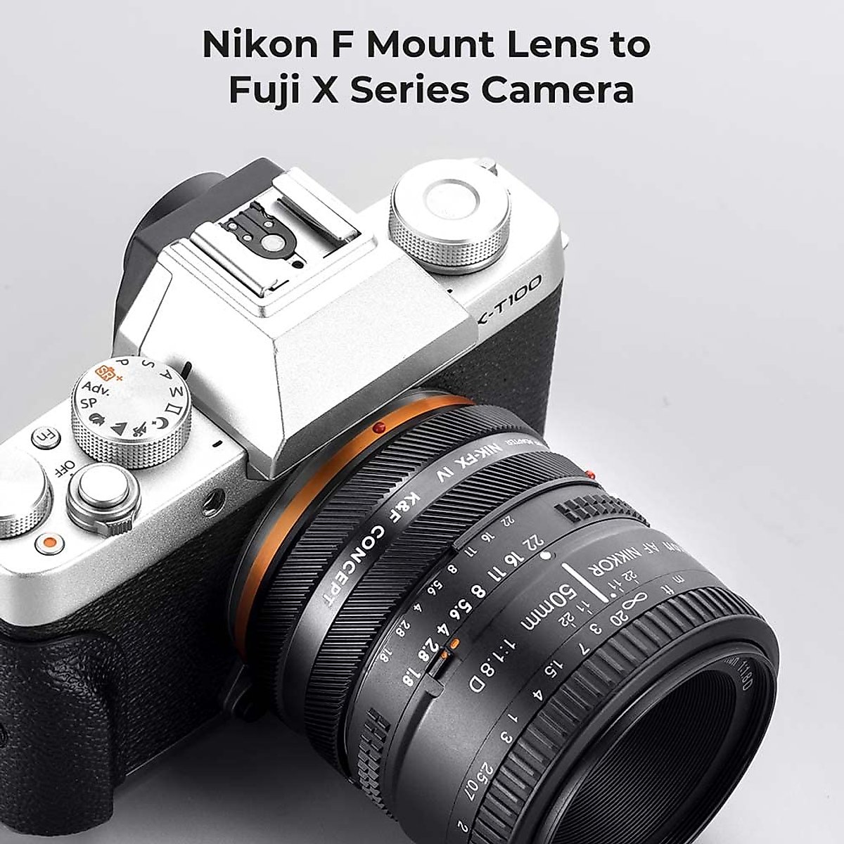 K&F Concept IV PRO NIK-FX Lens Mount Adapter with Aperture Control Ring, Compatible with Nikon F Series Lens to Fujifilm Fuji X-Series X FX Mount Cameras with Matting Varnish Design