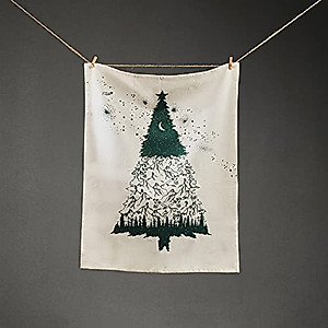 Folkulture Christmas Kitchen Towels or Dish Towels for Kitchen, 20 x 26 Inches Modern Tea Towels or Dish Cloths with Hanging Loop, Set of 3 Cotton Dishcloth for Farmhouse Decor, Falala