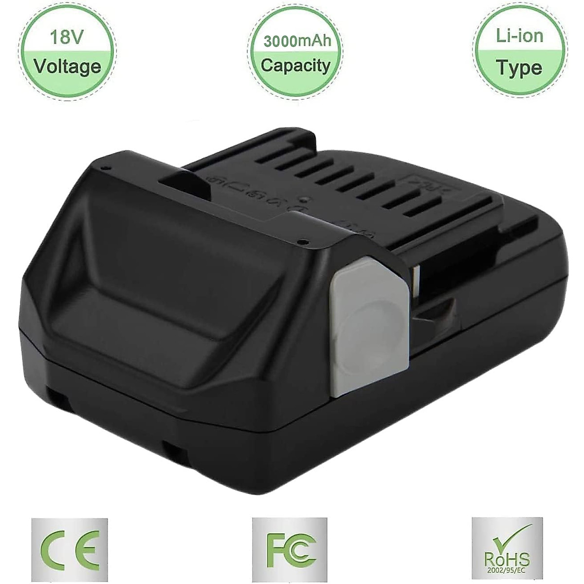 Hanaix 3.0Ah 18V Battery for Hitachi BSL1815X BSL1815S BSL1830 BSL1830C 330139 330557 339782 Li-ion Replacement Battery Slide Style