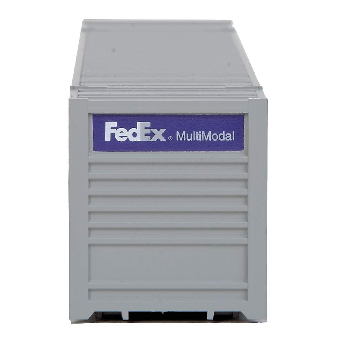 Walthers SceneMaster HO Scale Model of FedEx MultiModal (Gray, Purple) 53' Singamas Corrugated Side Container,949-8504