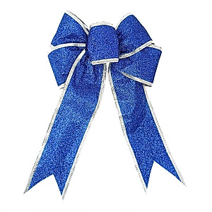 Gardeningwill 33Ft/10Meters Blue Glitter Christmas Ribbon Wreath Present Wedding Arts Crafts Gift Wrapping