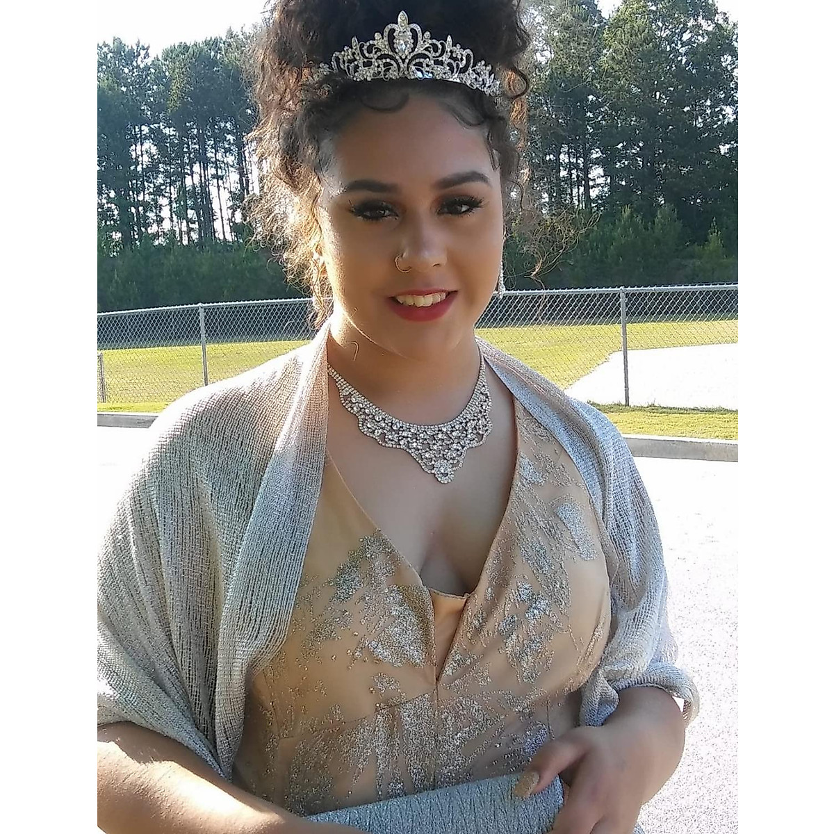 MissShorthair Sparkly Shawls and Wraps for Evening Dresses,Shawl Wraps for Women Wedding Party with Buckle