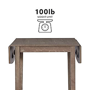 Linon Greywash 30" Square 30" X 48" Fully Extended Torino Drop Leaf Table